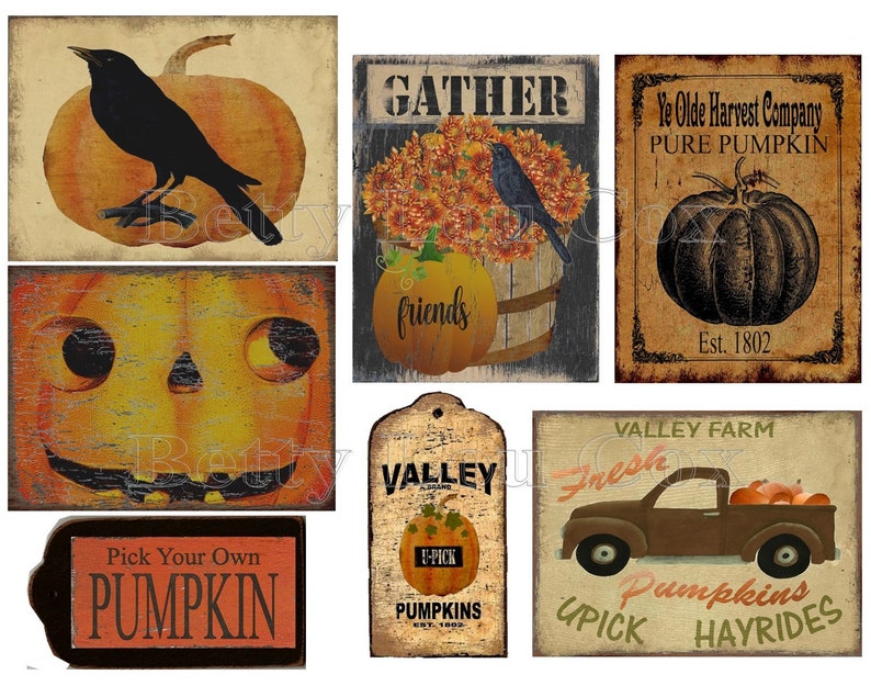 Primitive Labels , Pumpkin , Halloween for Pantry Jars Cans Crocks ...