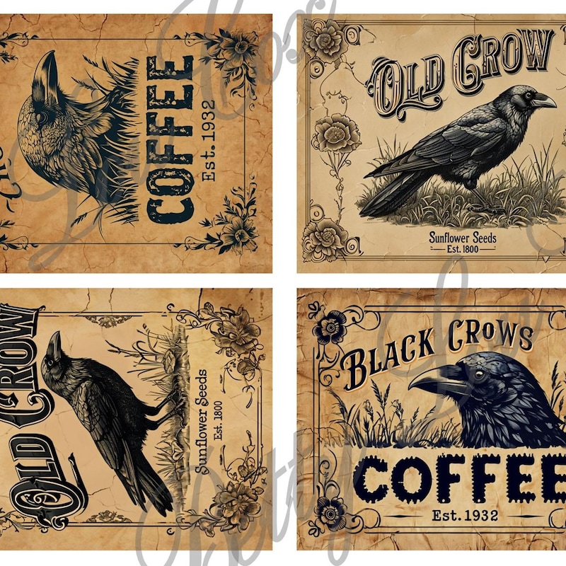 Primitive Crow Canvas - Etsy