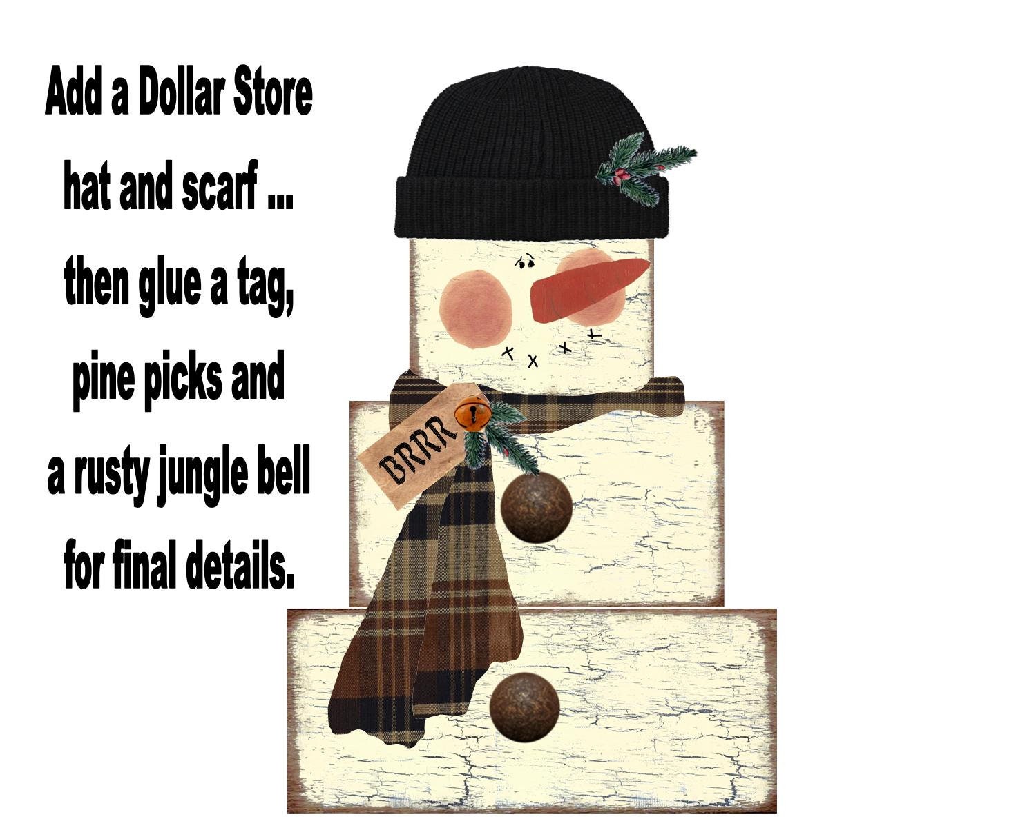 Snowman Wood Blocks , 2X4 Crafts , Instant Download , Printable ...