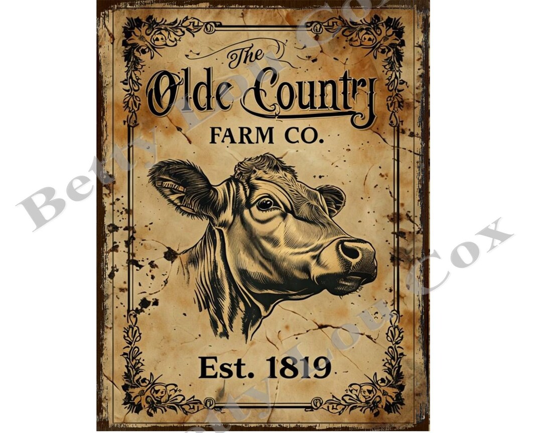 Cow Print , Primitive Panty Labels , Printable Wall Art , Rustic ...