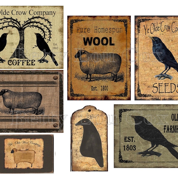 Primitive Labels - Etsy