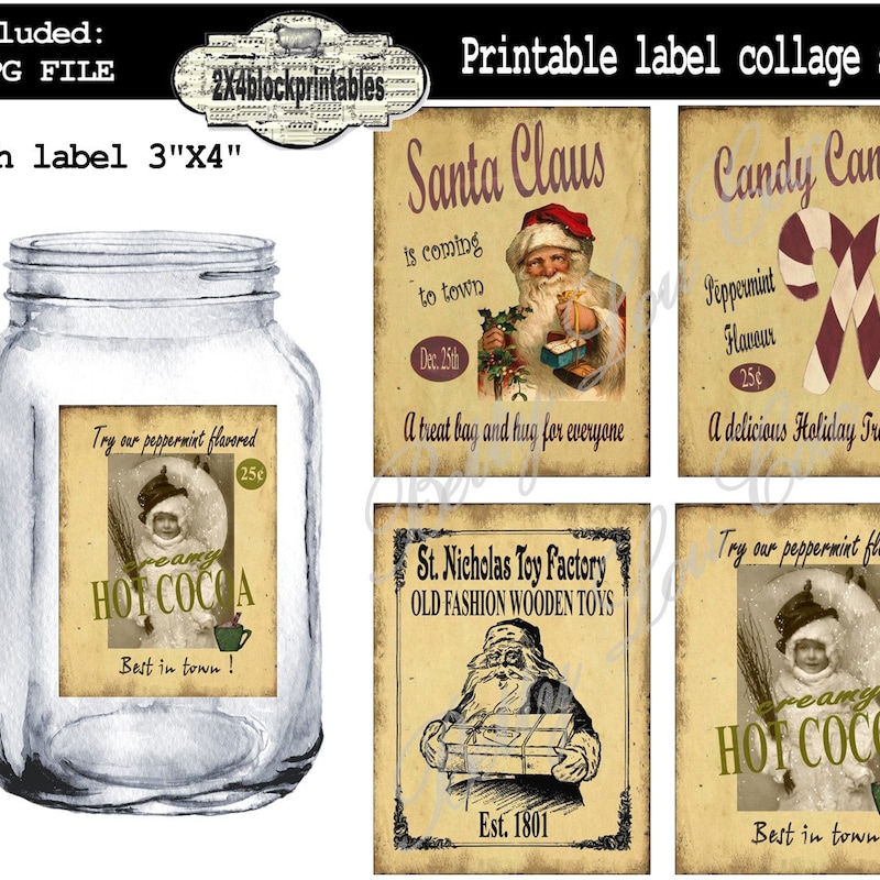 Candy Cane Box Label - Etsy