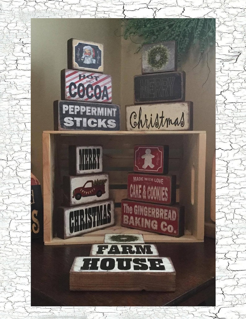 Bath Room Blocks , Printable 2X4 Crafts , Primitive , Rustic , Wood ...