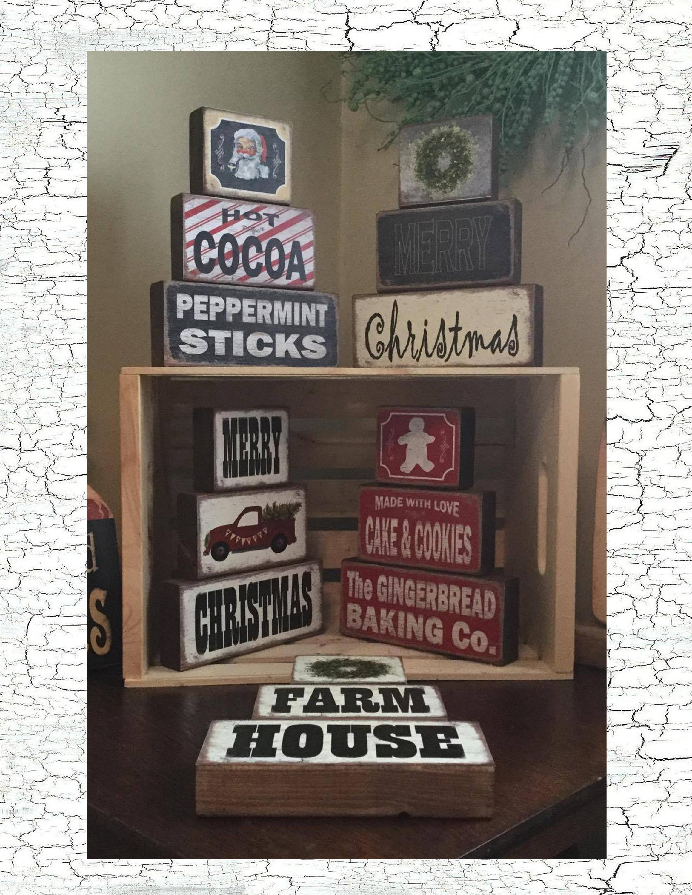 Bath Room Blocks , Printable 2X4 Crafts , Primitive , Rustic , Wood ...