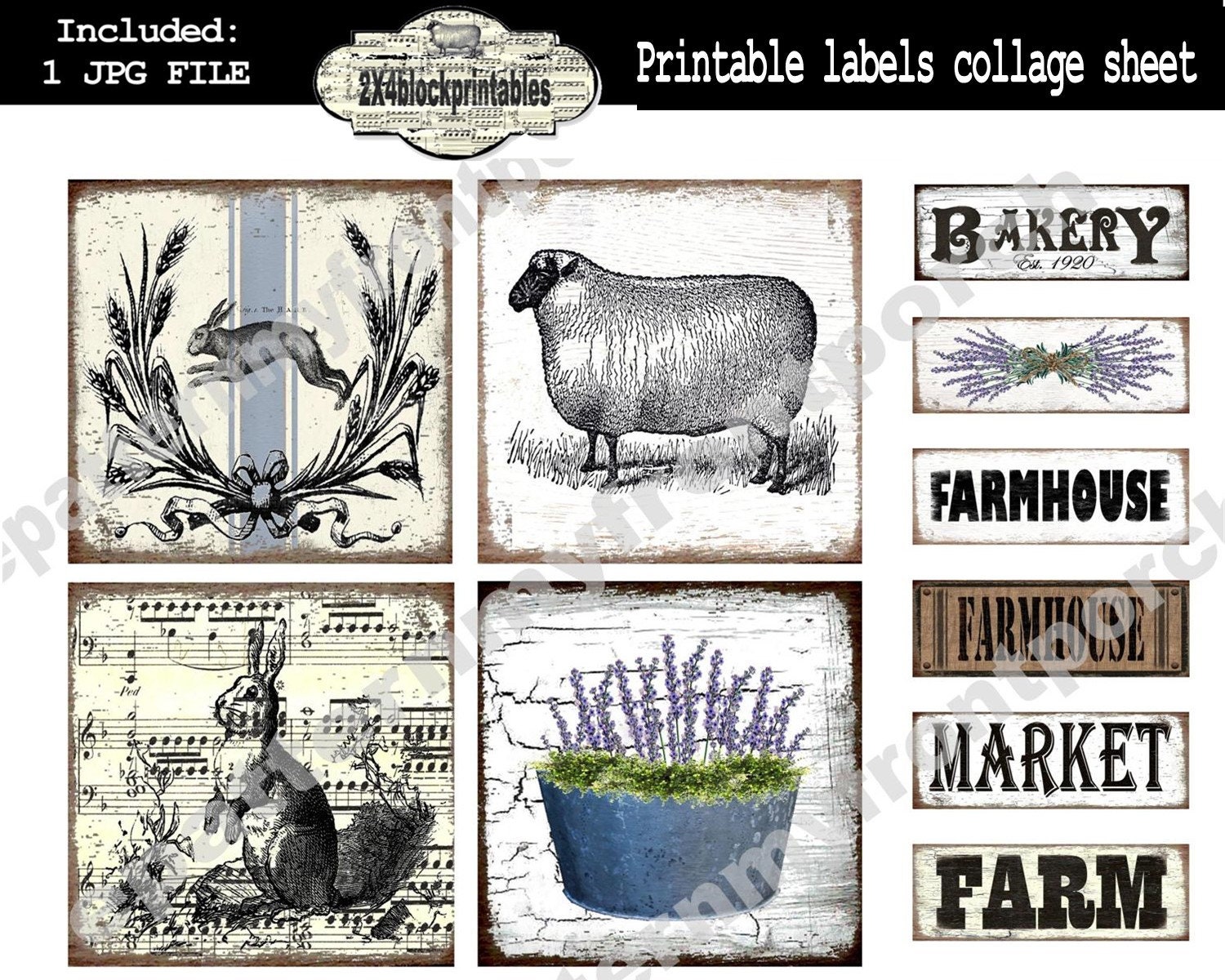 Farmhouse Labels , Vintage Download , for Pantry Jars Cans Crocks ...