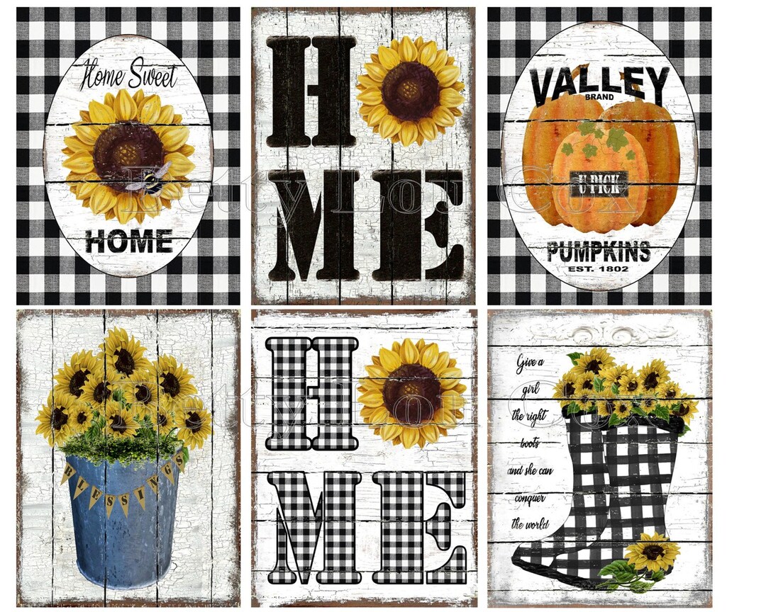 Pumpkin Labels , Sunflower , Buffalo Plaid , for Pantry Jars Cans ...