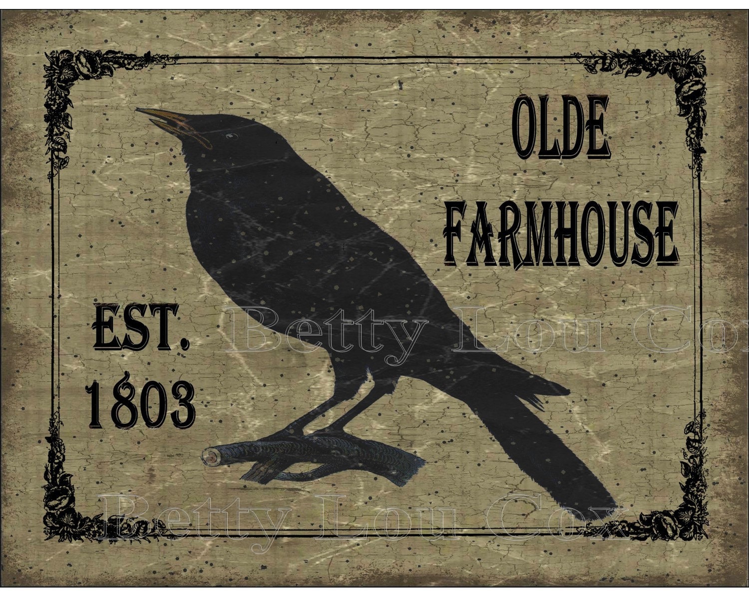 Crow Print , Primitive Panty Labels , Printable Wall Art , Rustic ...