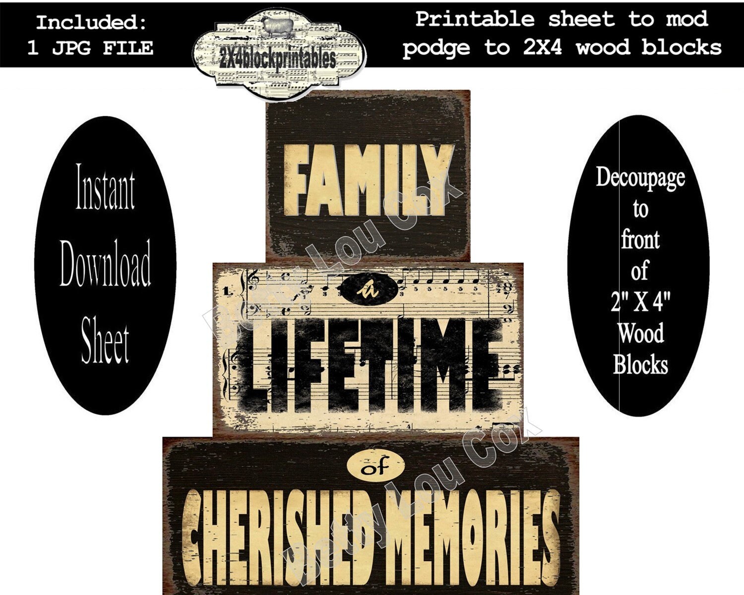 Family Blocks 2X4 Crafts Instant Download Shelf Sitter - Etsy