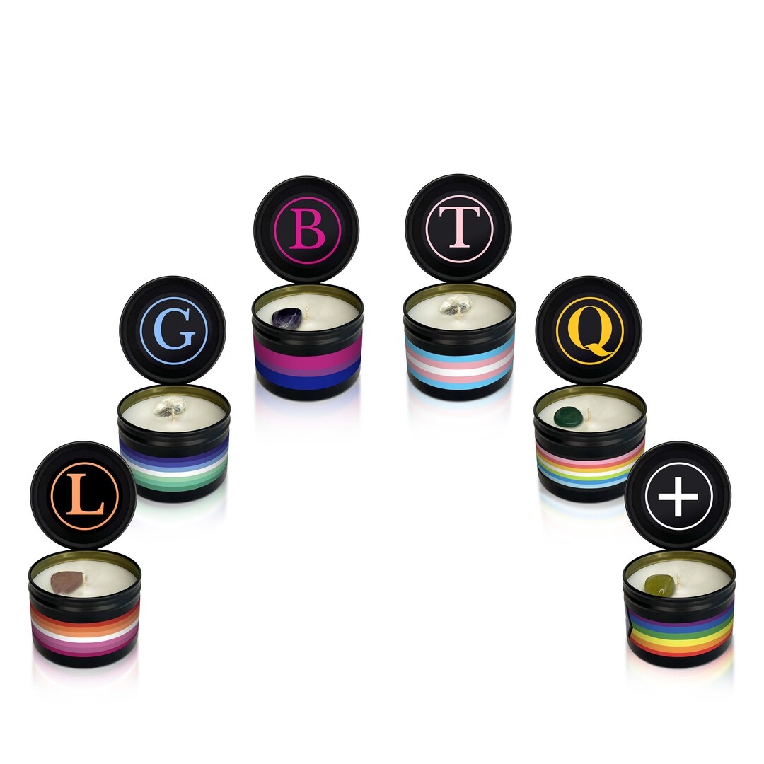 Limited Edition LGBTQ Pride Flag Candle Flight With Crystals - Etsy