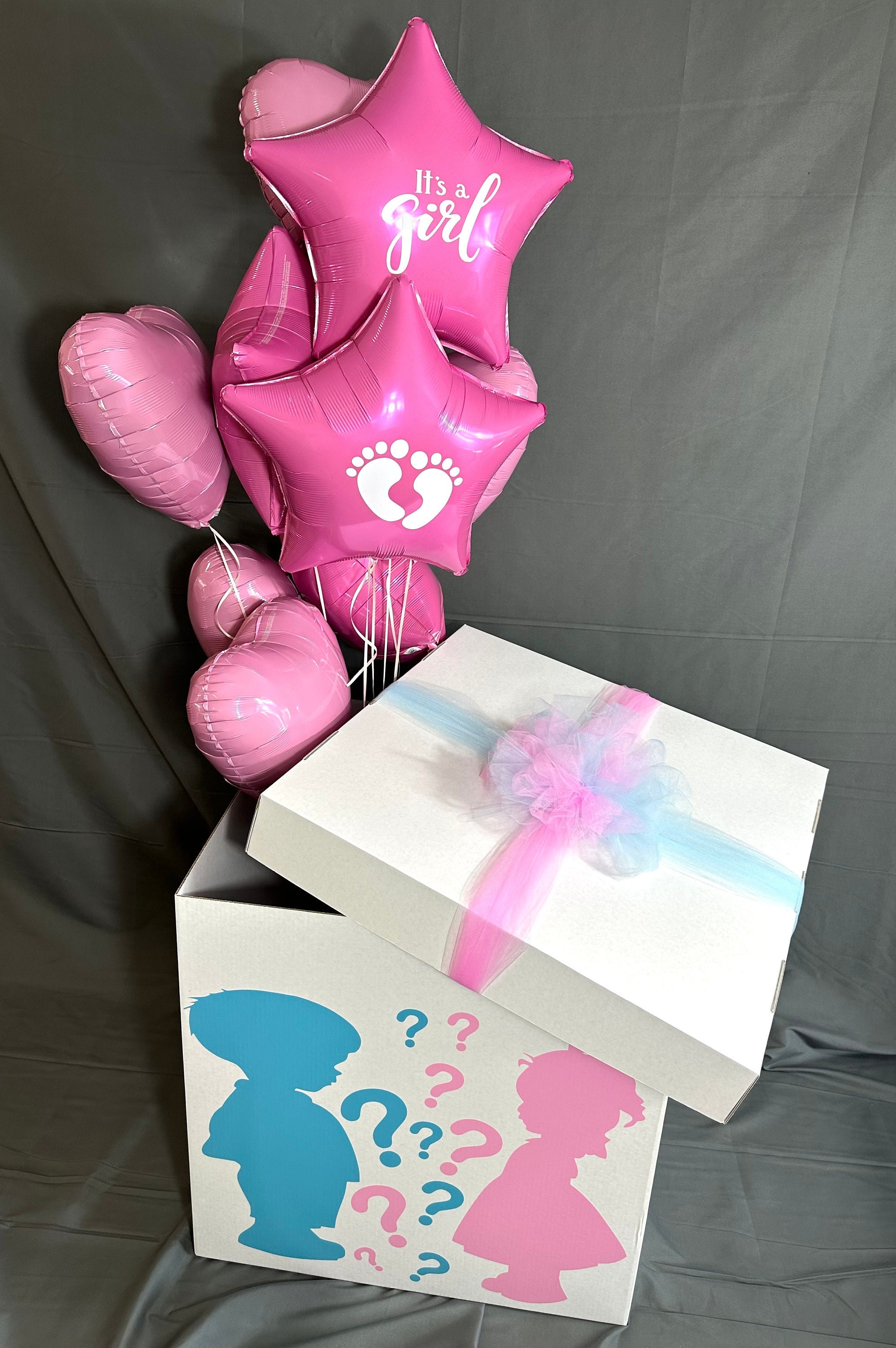 Gender Reveal Party Extra Large Box Balloon Custom Box and Balloon. - Etsy