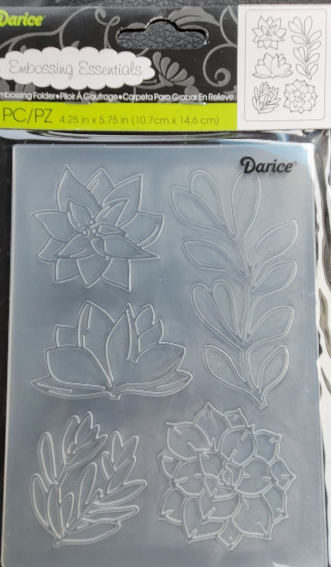 Succulents Embossing Folder Darice Card Making Scrapbooking Crafts ...