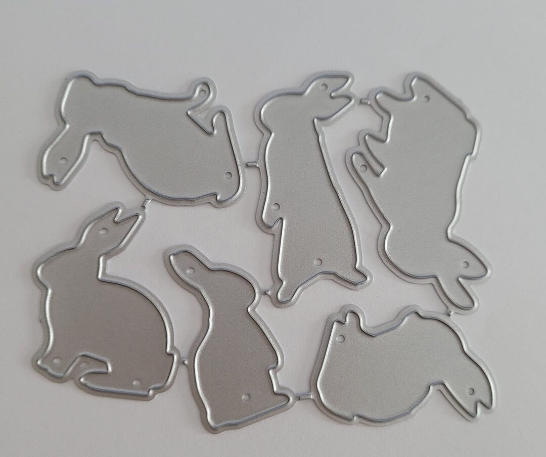 6 Piece Rabbit Metal Cutting Die Set Greeting Easter Card Making ...