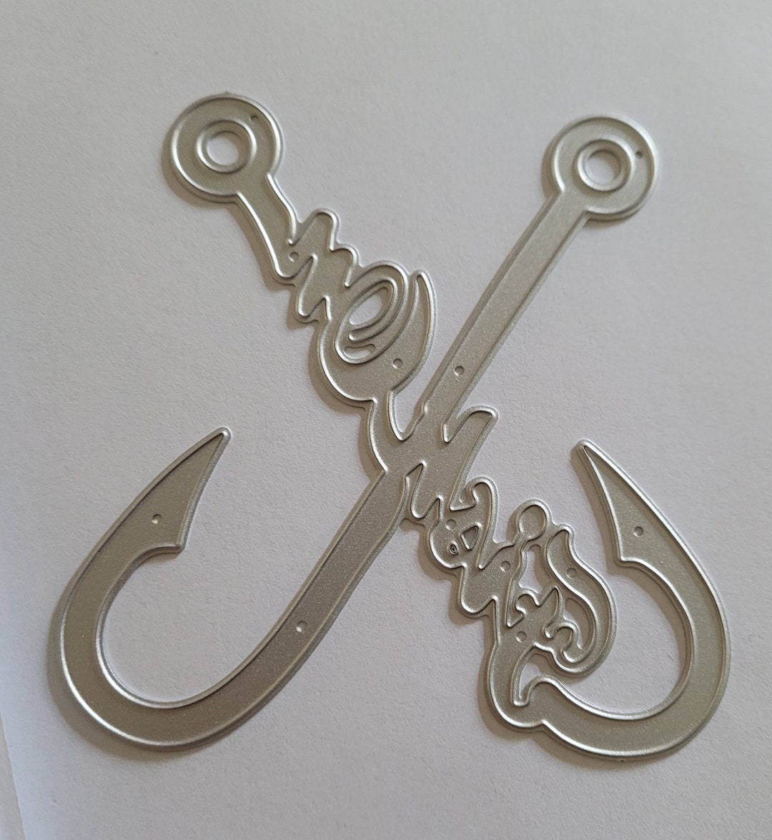Fish on Double Fish Hook Metal Cutting Die Greeting Birthday Card ...