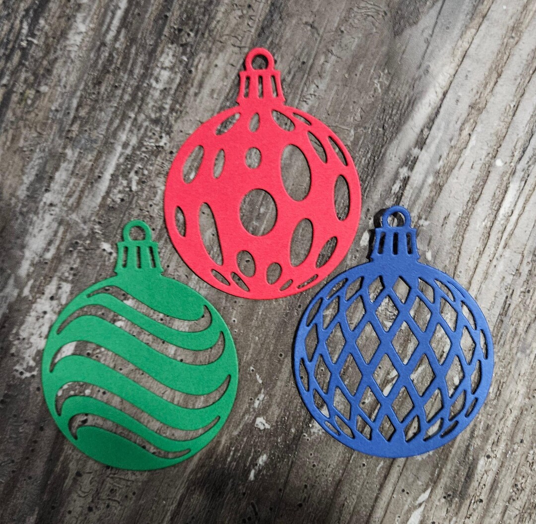 3 Large Holiday Ornaments With Designs Metal Cutting Die Card Making ...