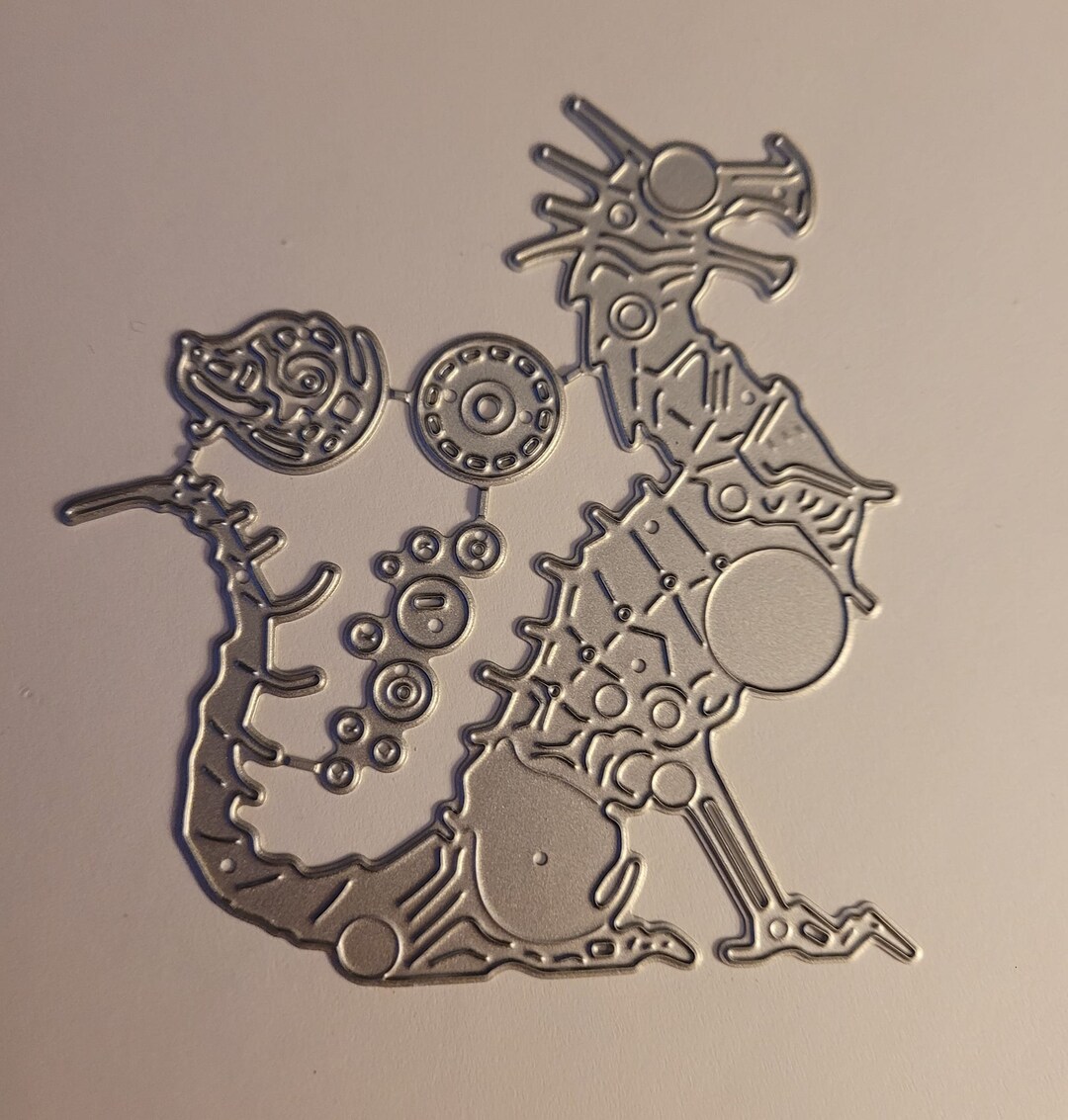 Steampunk Dinosaur Metal Cutting Die Greeting Retirement Card Making ...