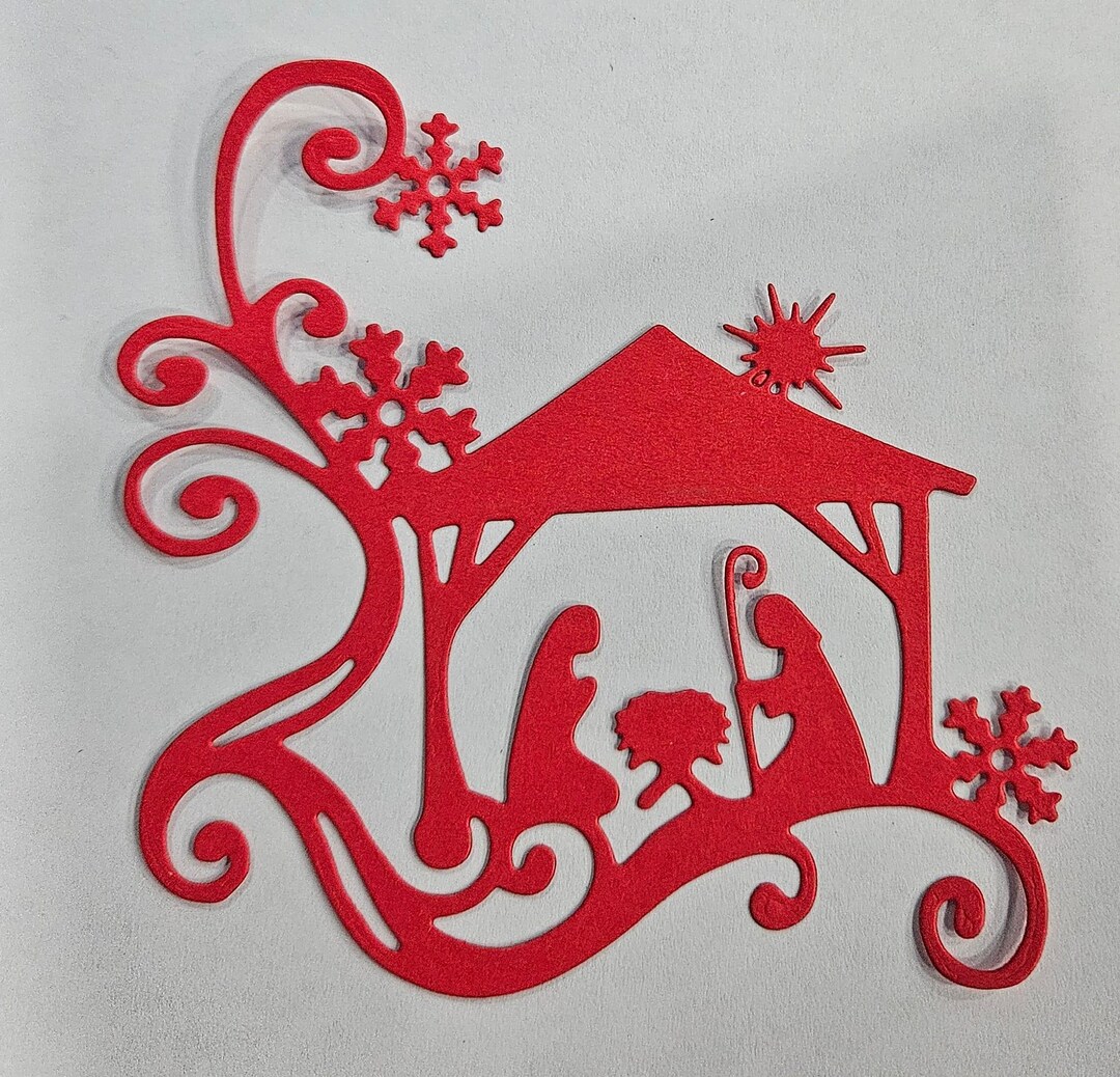 Nativity Scene With Snowflakes Metal Cutting Die Card Making ...