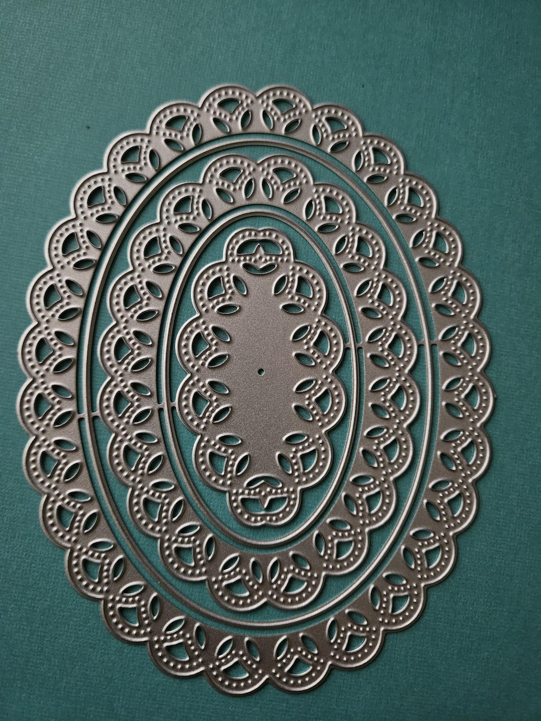 5 Piece Oval With Scallop Design Metal Cutting Die Set Card Making ...