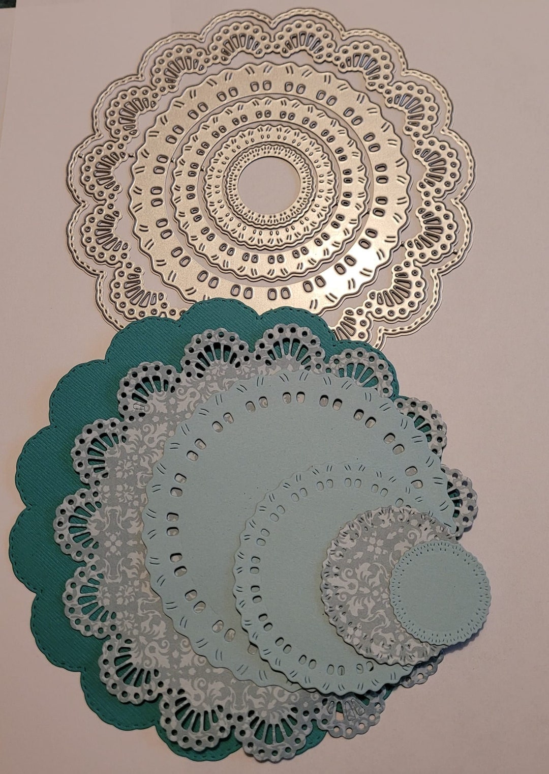 6 Piece Flower Doily Circle Cutting Die Set Card Making Scrapbooking ...