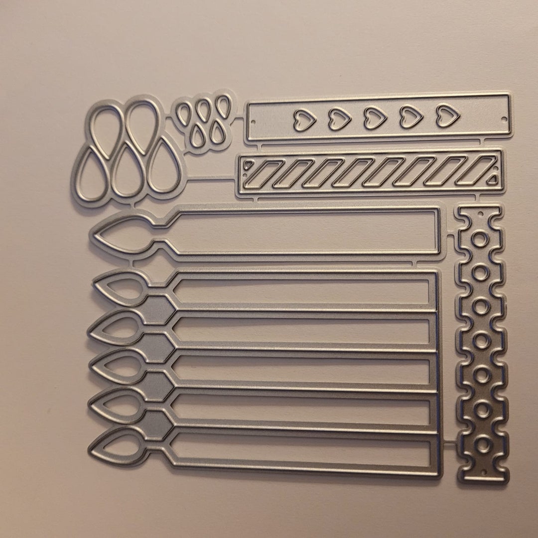 Assorted Birthday Candle Metal Cutting Die Set Greeting Card Making ...