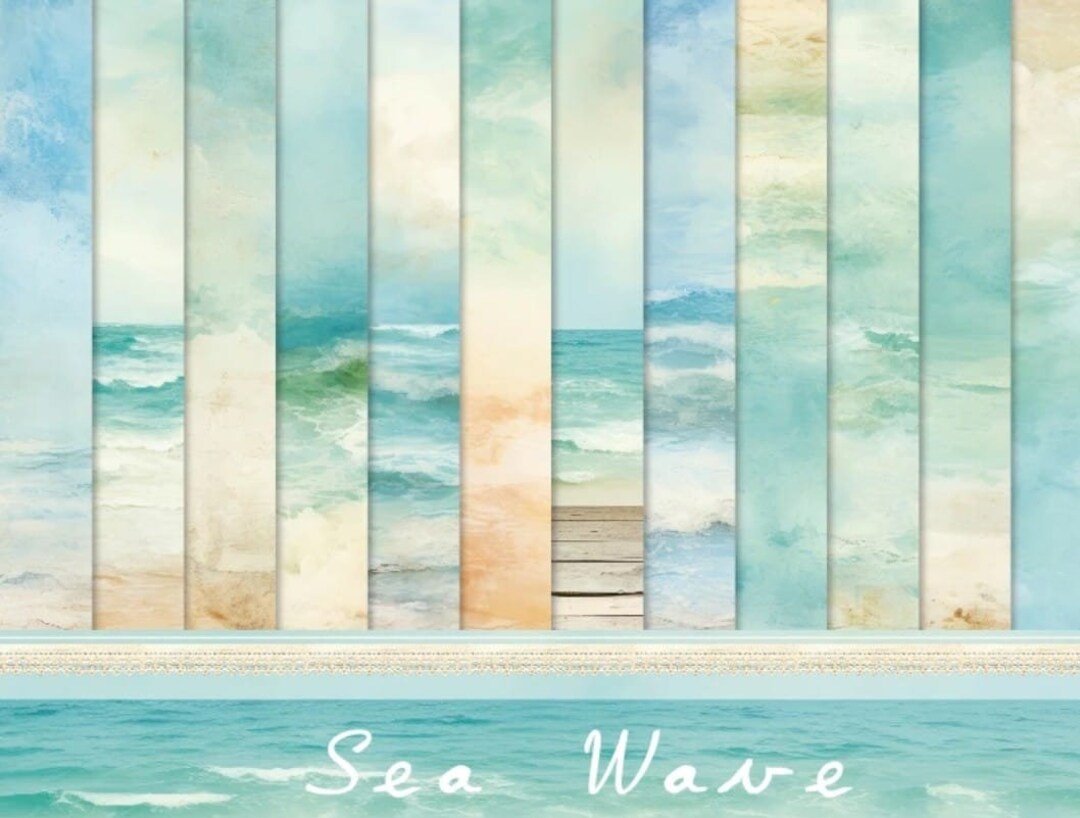 Sea Wave Ocean Theme 6x6 Paper Pack Card Making - Etsy