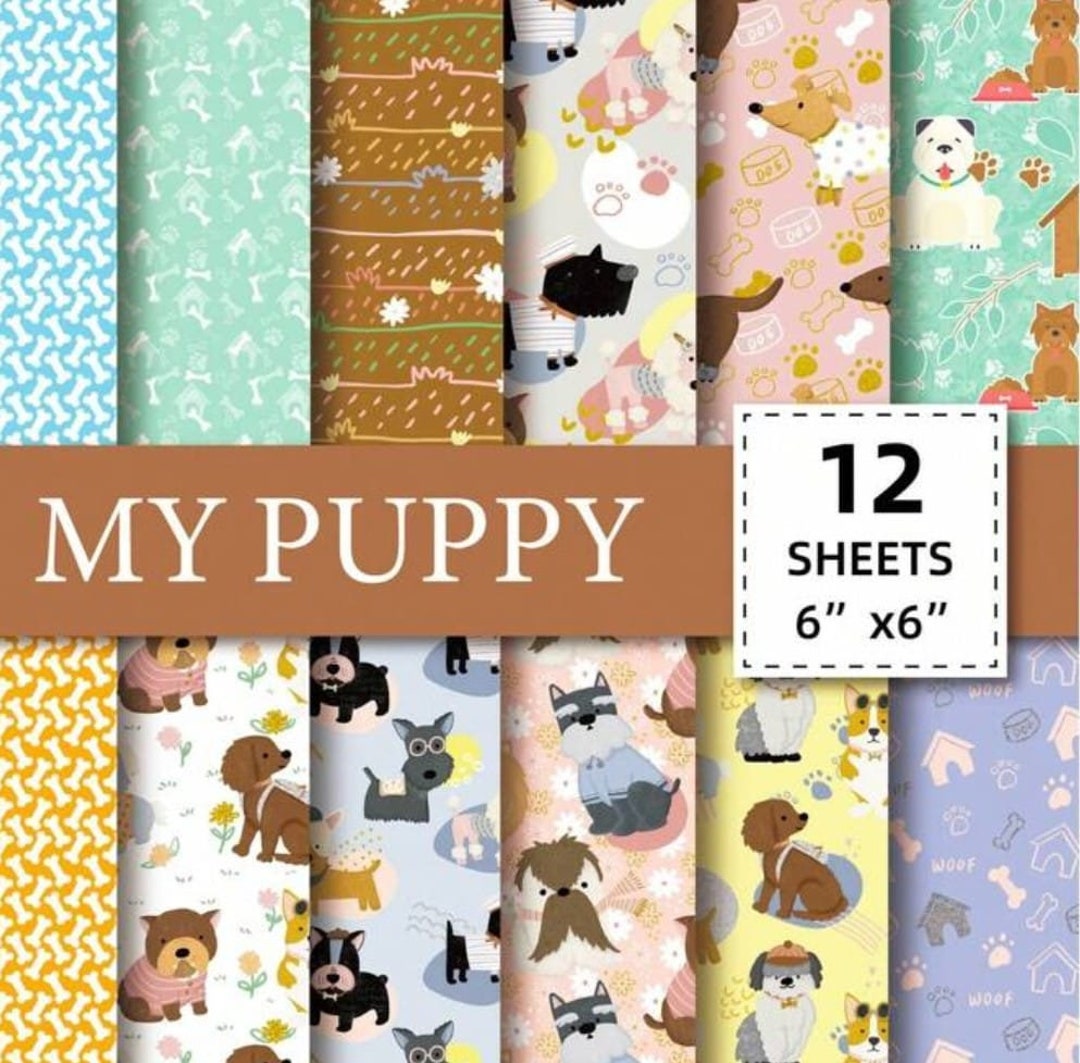 My Puppy Assorted Dogs & Dog Bones 6x6 Paper Pack Card Making ...