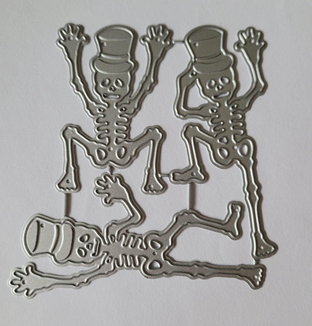 3 Skeletons With Arms up Metal Cutting Dies Birthday Card Making ...