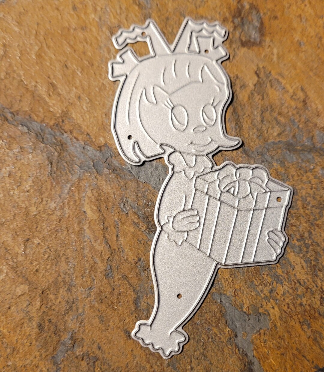 Girl With a Present Metal Cutting Die Card Making Scrapbooking Dies ...