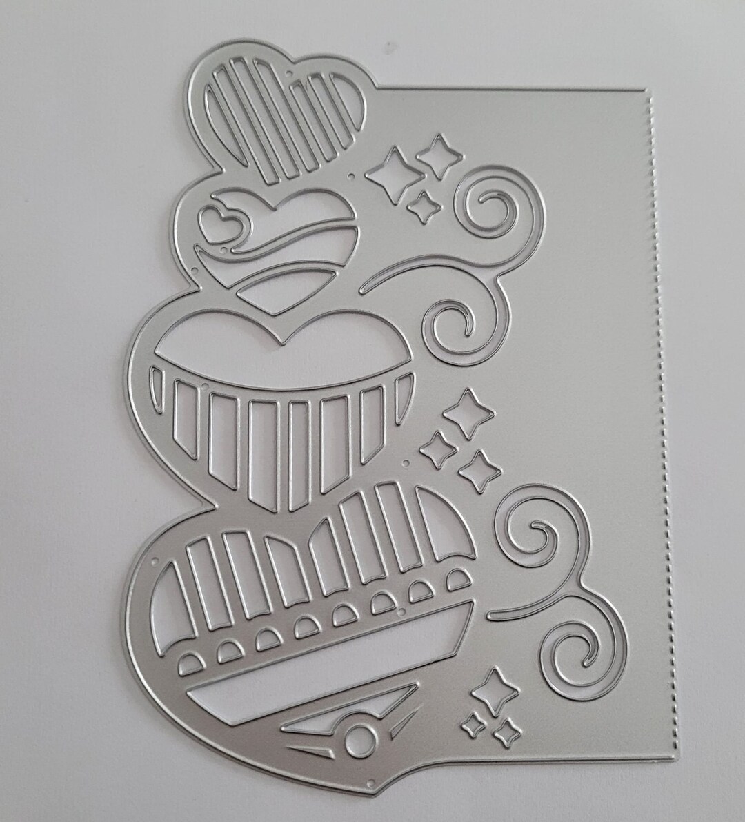 Heart Stack Border Edge Card Metal Cutting Die Greeting Valentines Day ...