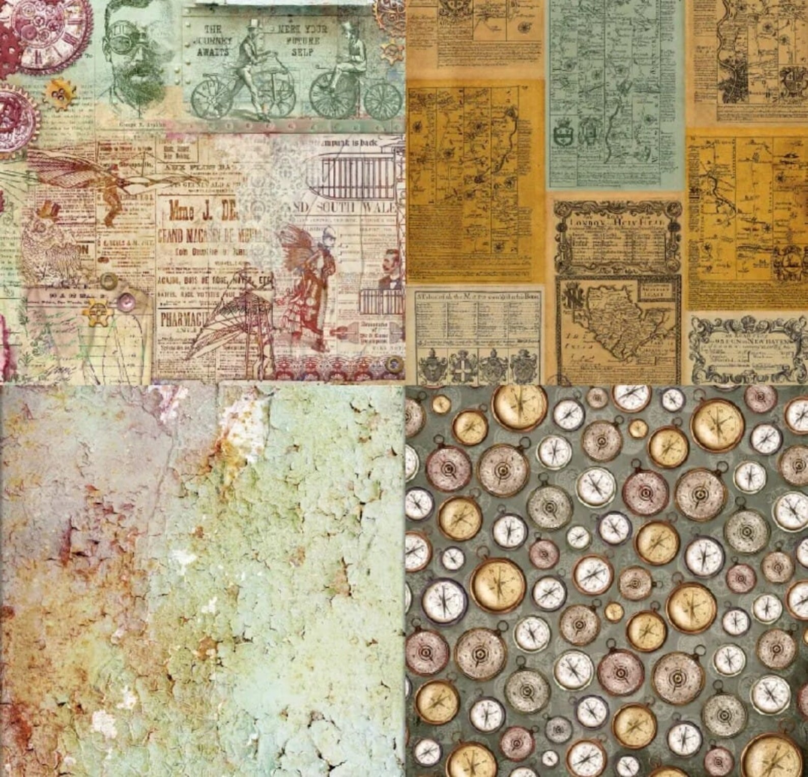 Pocket Watch Theme Paper 6x6 Paper Pack 12 Designs X 2 Each ...