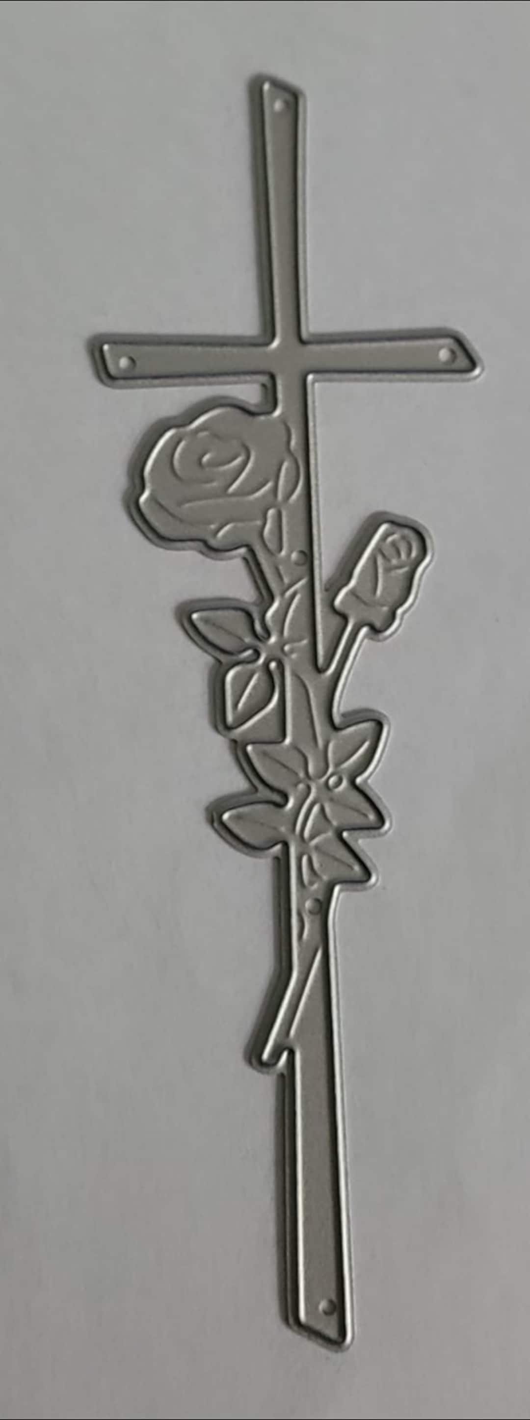 Cross With Rose Metal Cutting Die Card Making Scrapbooking Craft Dies ...