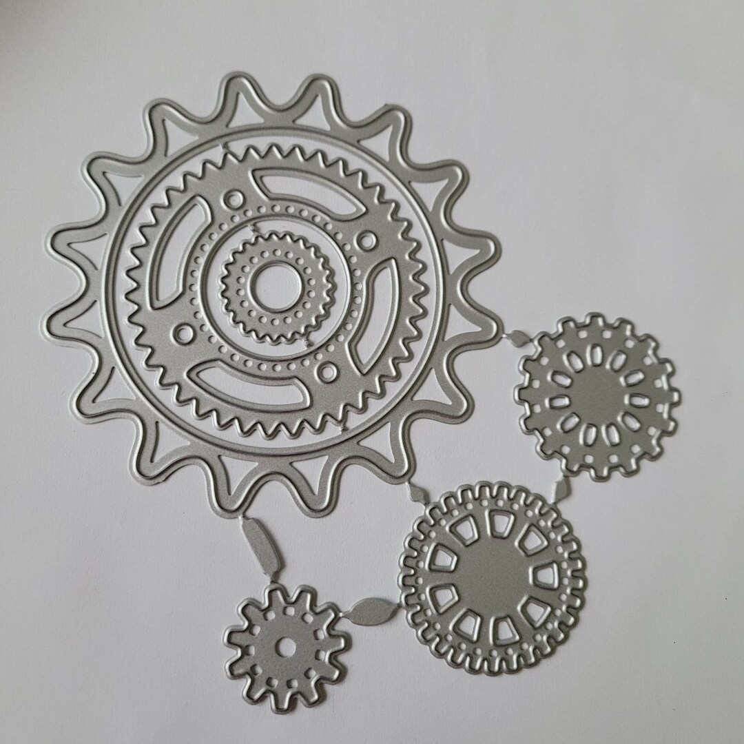 6 Piece Steampunk Gears Metal Cutting Die Set Greeting Birthday Card ...