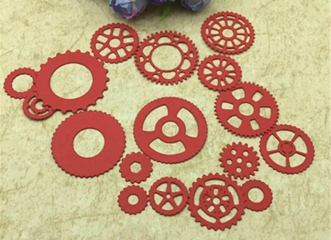 20 Piece Assorted Gears Metal Cutting Die Greeting Birthday Card Making ...