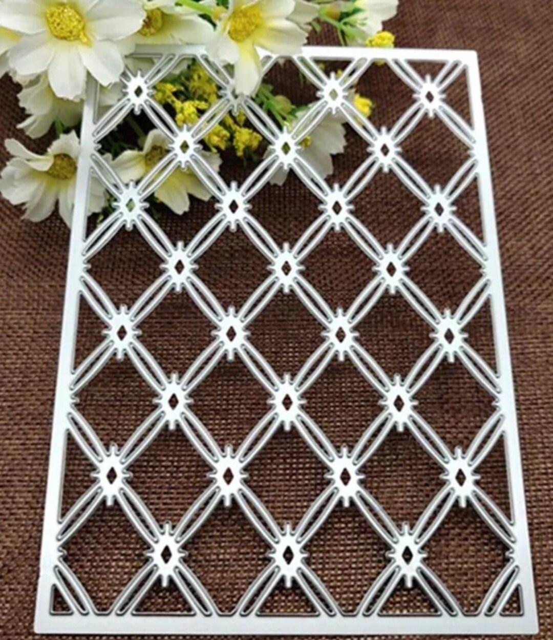 Rectangle Card Frame With Diamond Design Metal Cutting Dies Greeting ...