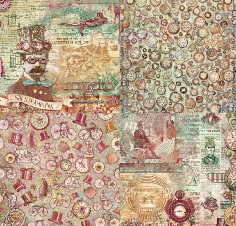 Pocket Watch Theme Paper 6x6 Paper Pack 12 Designs X 2 Each ...