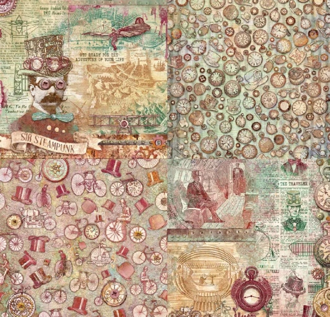 Pocket Watch Theme Paper 6x6 Paper Pack 12 Designs X 2 Each ...