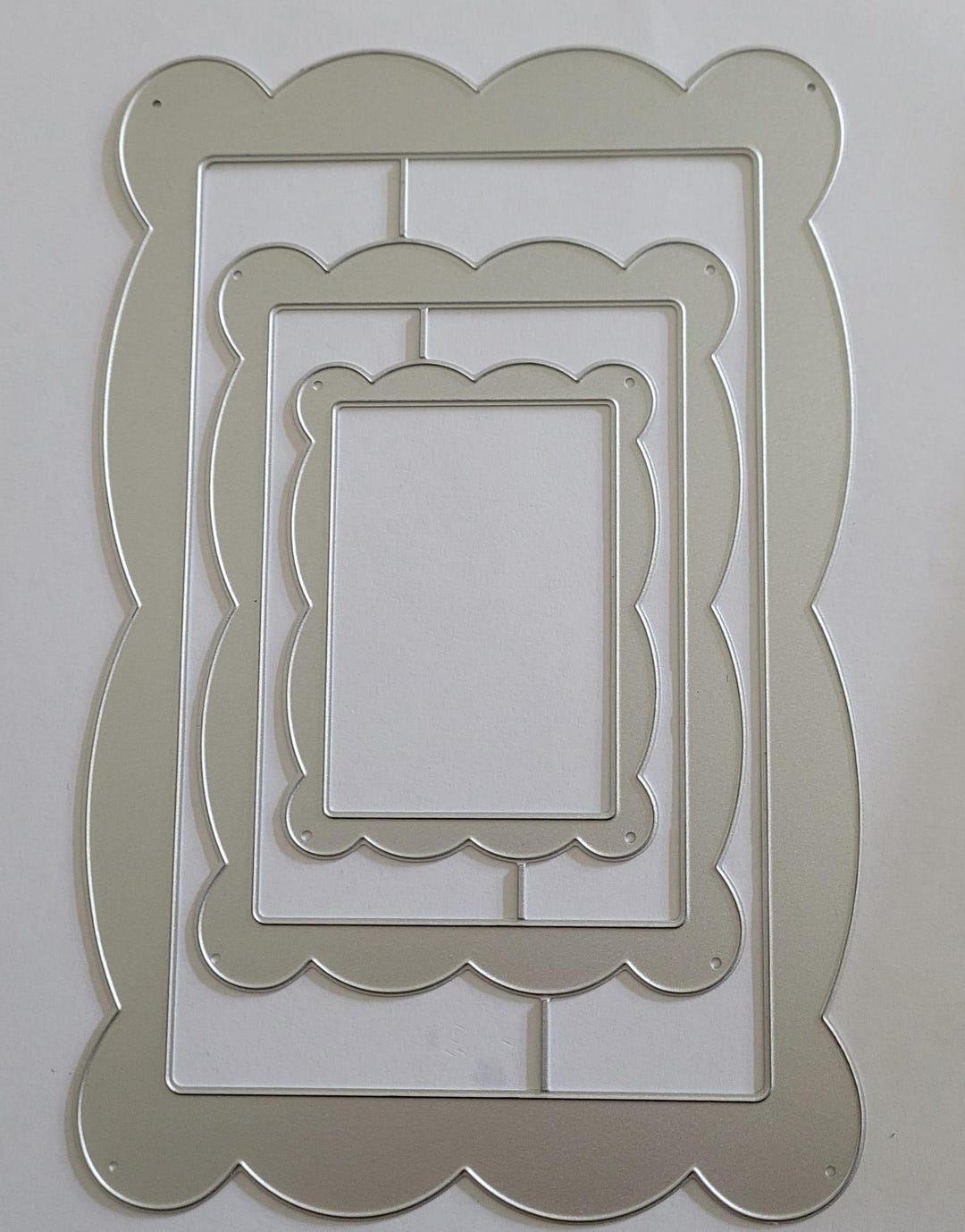 3 Rectanlge Card Frames With Scallop Edge Metal Cutting Die Birthday ...