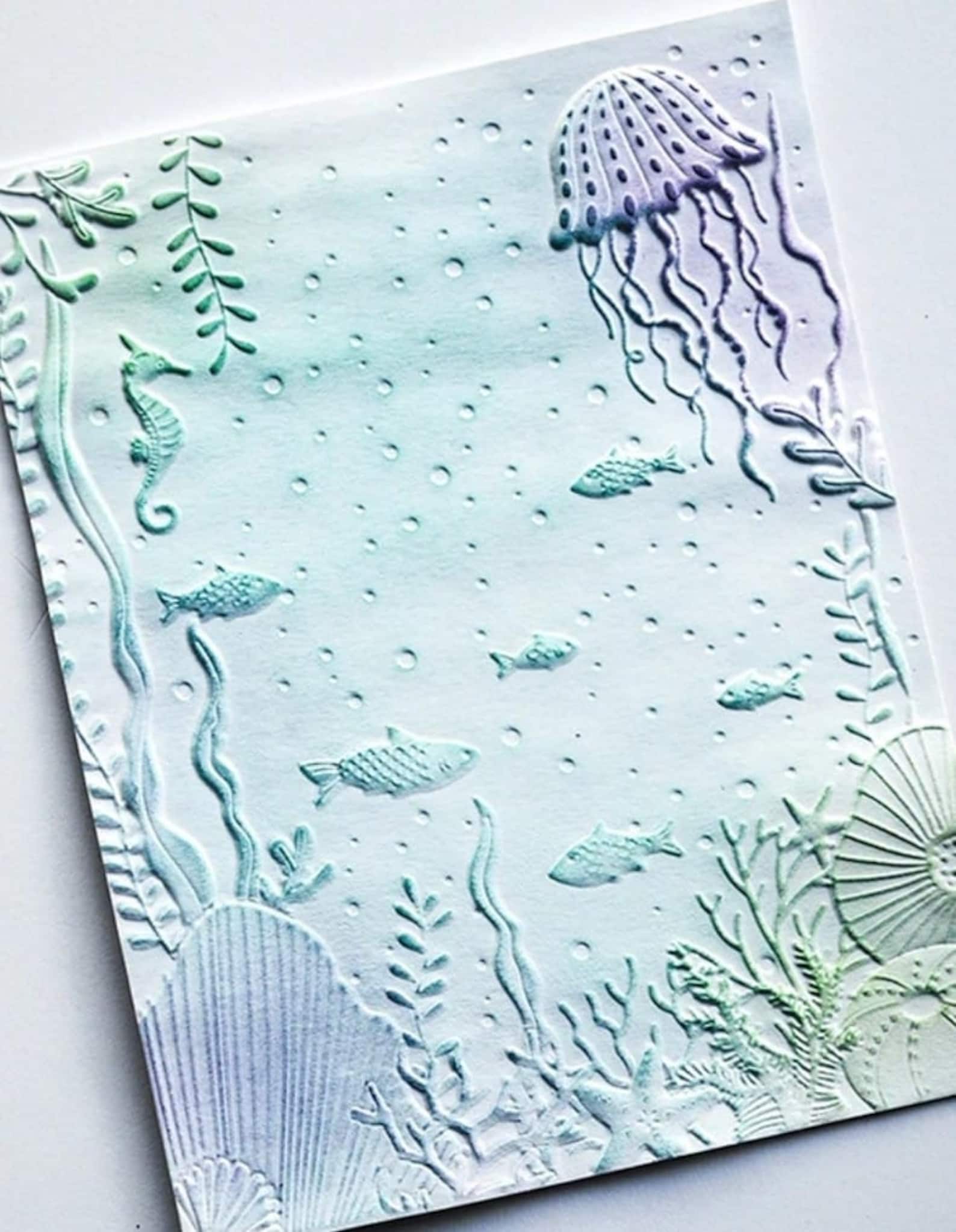 Underwater Sea Animal Embossing Folder Card Making Texture Scrapbooking ...
