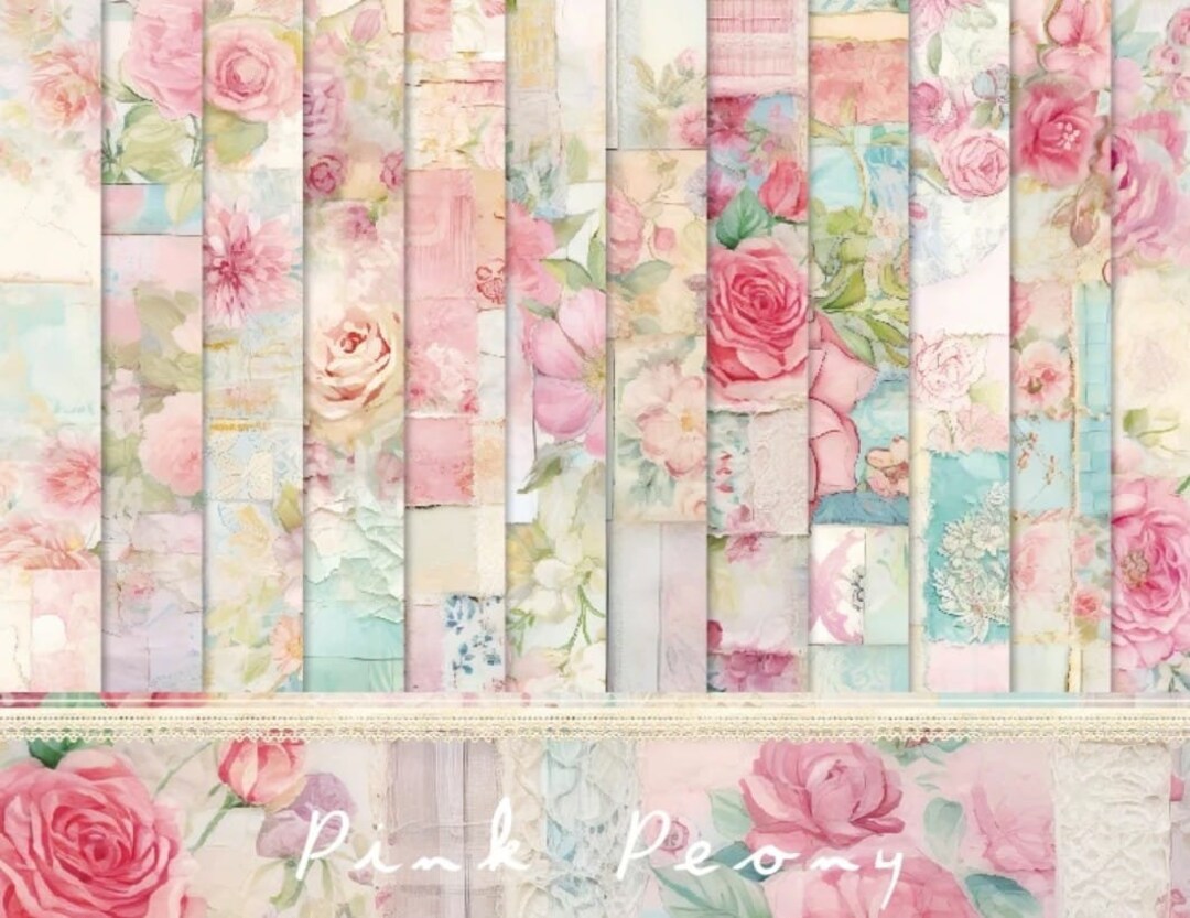 Pink Peony Theme 6"x6" Paper Pack Card Making Scrapbooking Wedding ...
