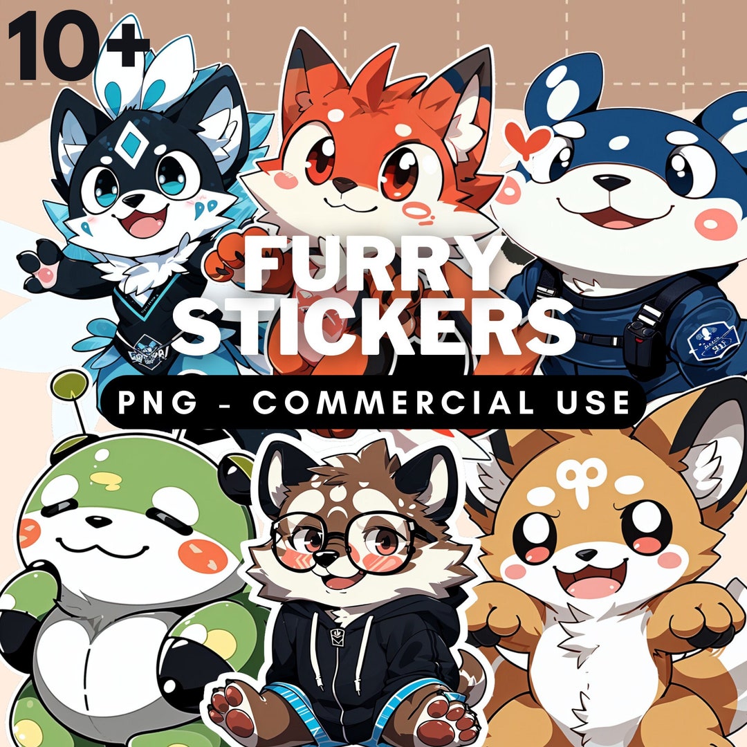 Furry Sticker Pack 15 Furry Stickers Sticker Bundle Furry - Etsy