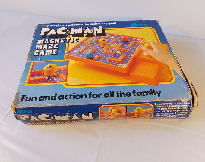 Pacman Maze Magnetic Game - Clockwork - Vintage Hales Tomy Game - Etsy