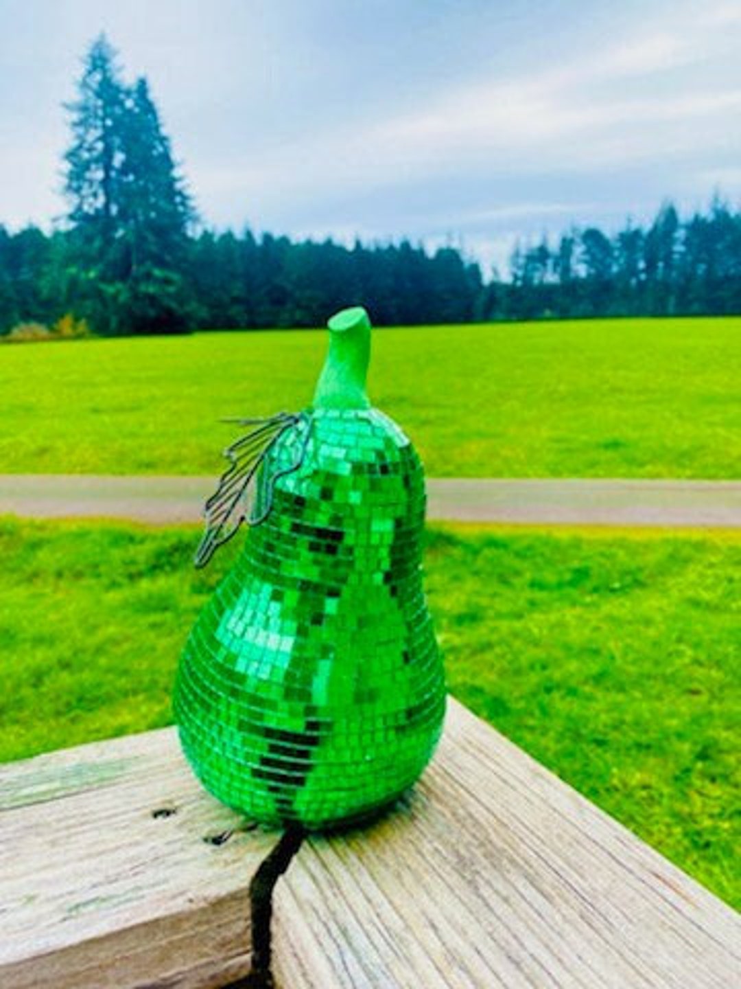 Green Disco Ball Pear: Handmade Funky Home Decor - Etsy