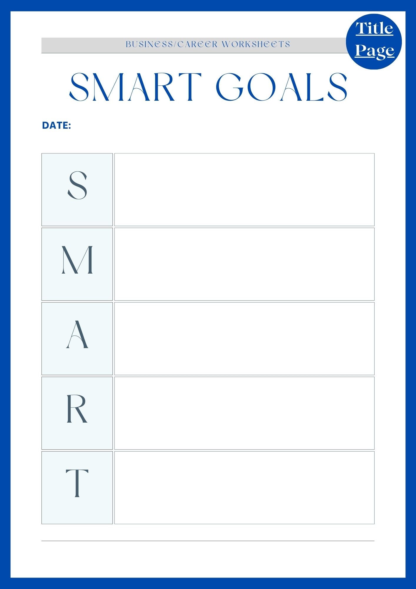 Business Planning Worksheets. SMART Goals Guide & Worksheet ...