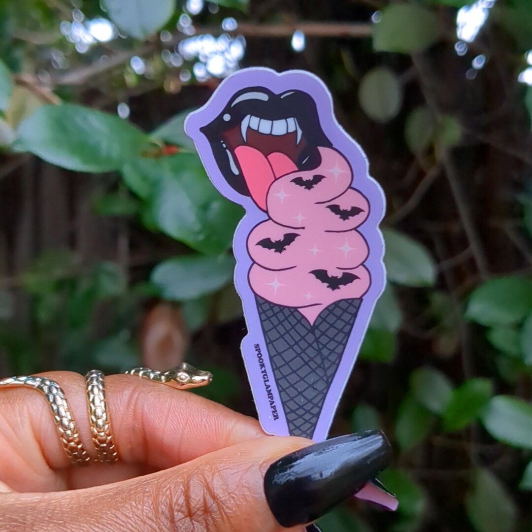 Vampy Ice Cream Sticker – Creepy Cute Pastel Goth, Spooky Dessert ...