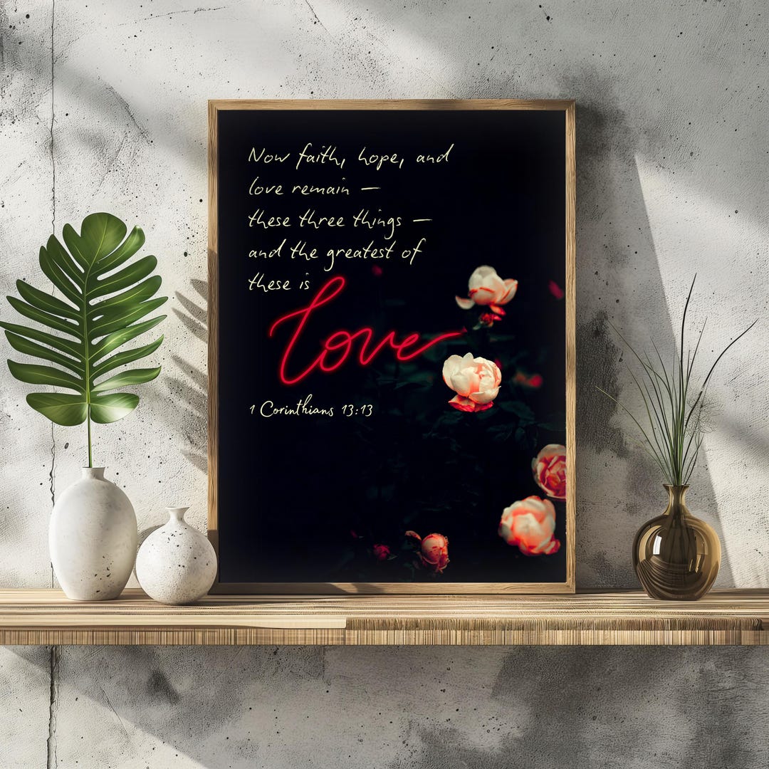 1 Corinthians Bible Verse: Wall Art Printable Biblical Poster for ...
