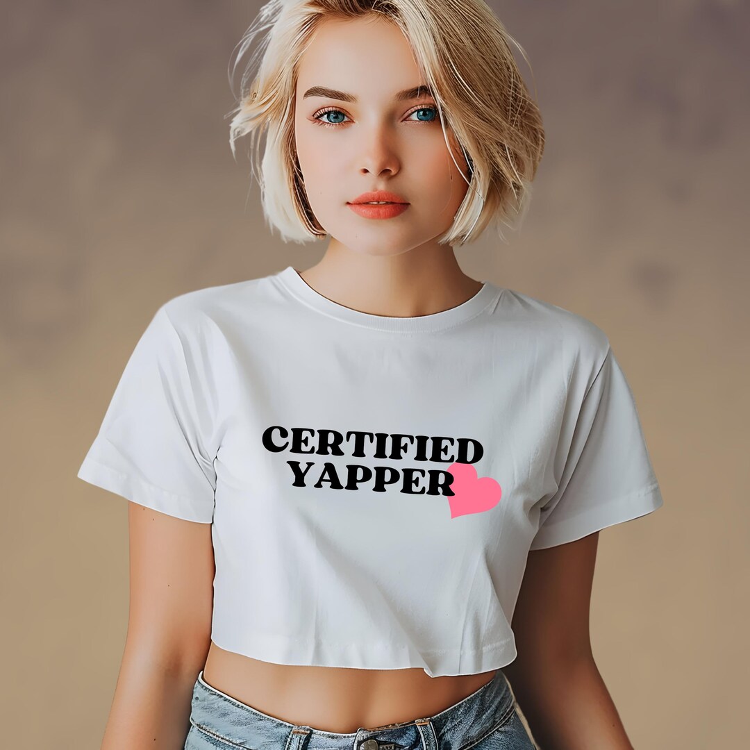 Nostalgic 'yapper' Graphic Crop Top 2000s Vibe Tee for the Modern Woman, Trendy Baby Tee, 2000s ...