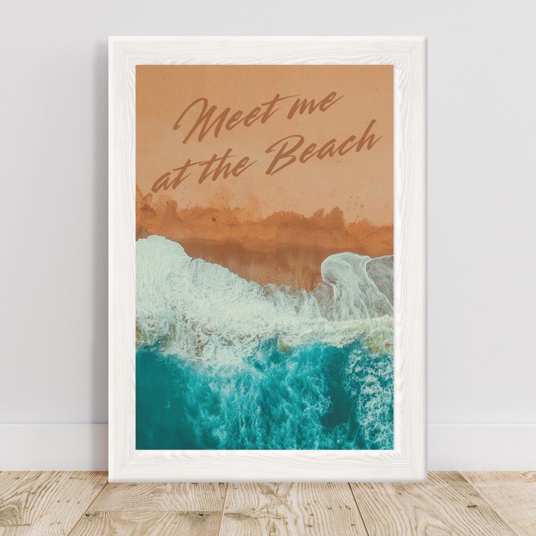 Coastal Beach Wall Art - Framed Ocean Wave Poster & Nautical Home Decor ...