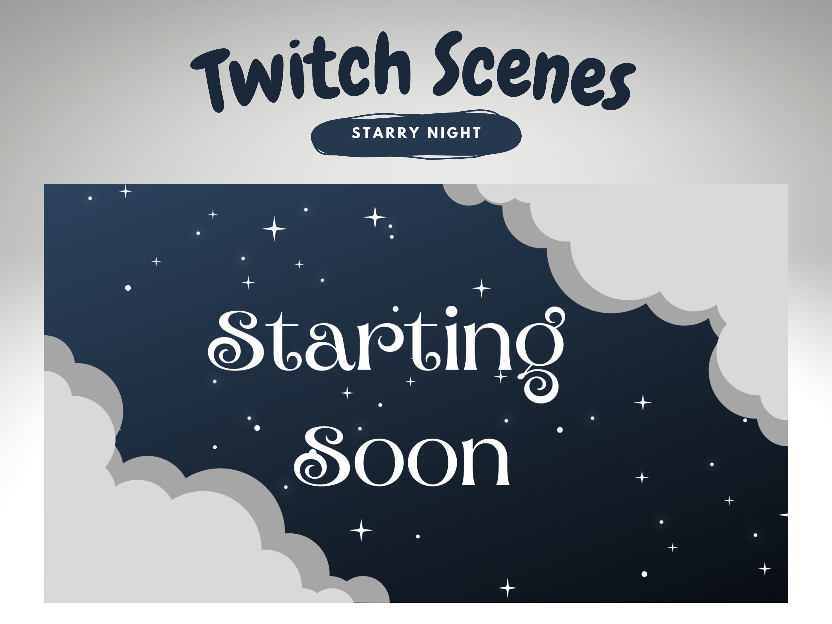 Animated Starry Night Twitch Scenes - Starting Soon, Be Right Back ...
