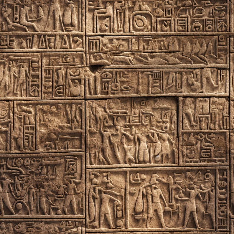 Pyramid Hieroglyph Pattern Seamless 7x High Quality Acient Egypt Tile ...