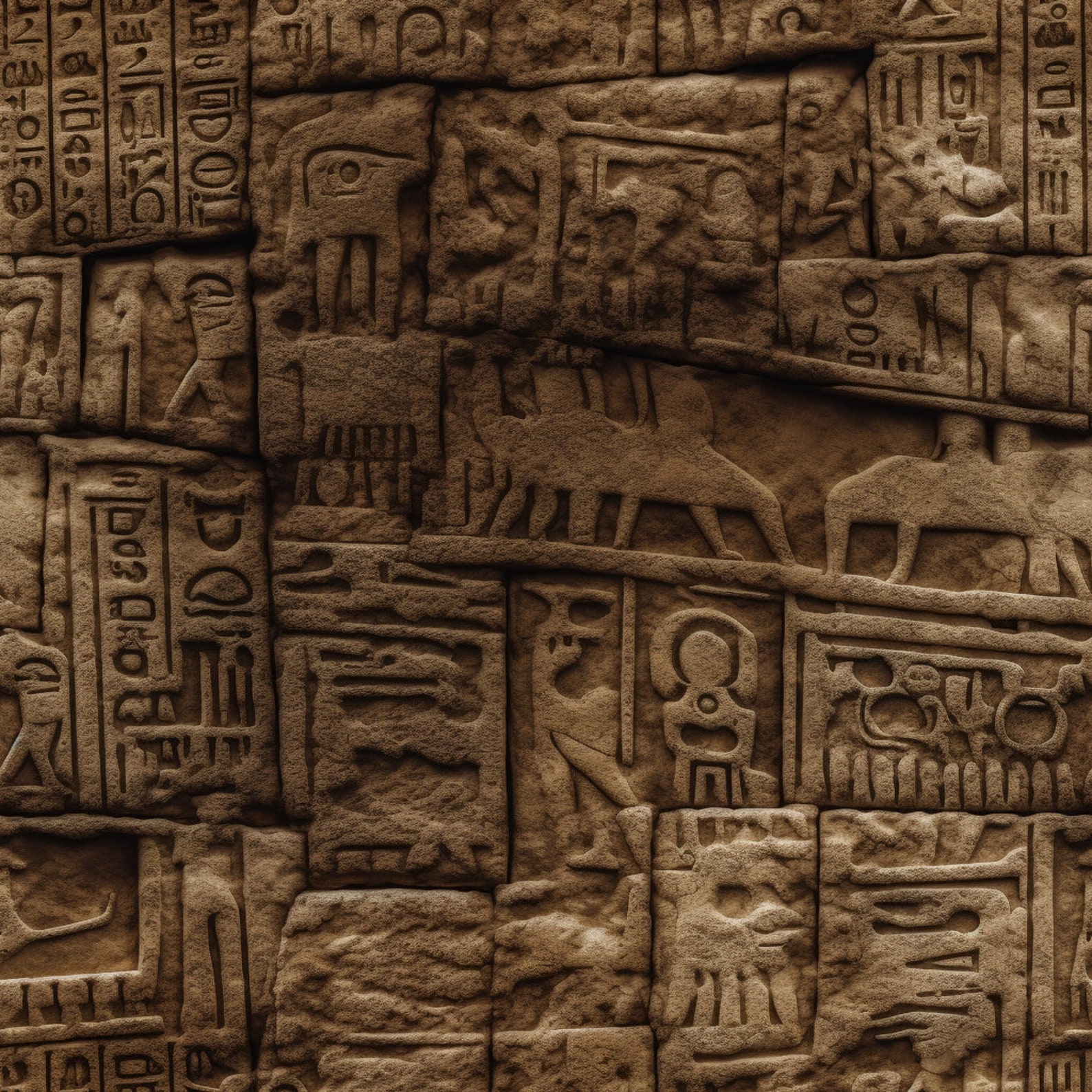 Pyramid Hieroglyph Pattern Seamless 7x High Quality Acient Egypt Tile ...