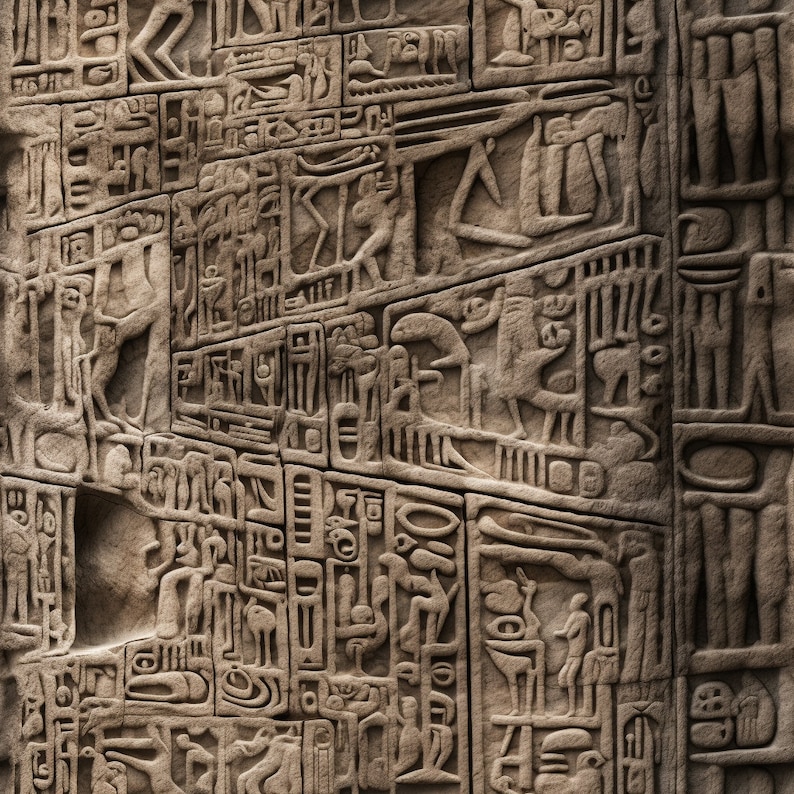 Pyramid Hieroglyph Pattern Seamless 7x High Quality Acient Egypt Tile ...